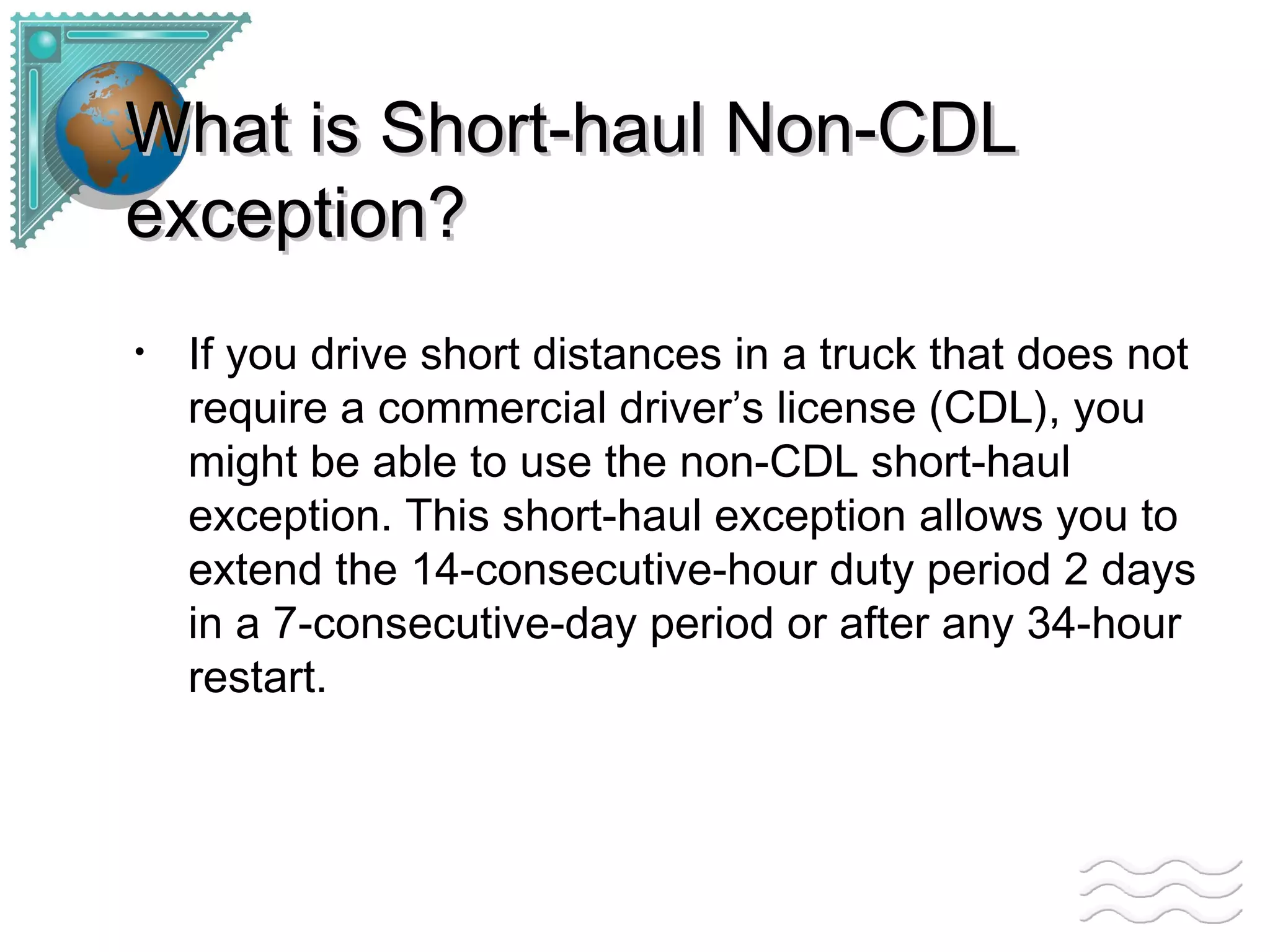 Hours of service regulations | PPT