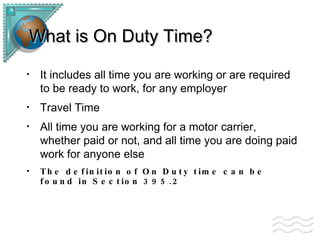 Hours of service regulations | PPT