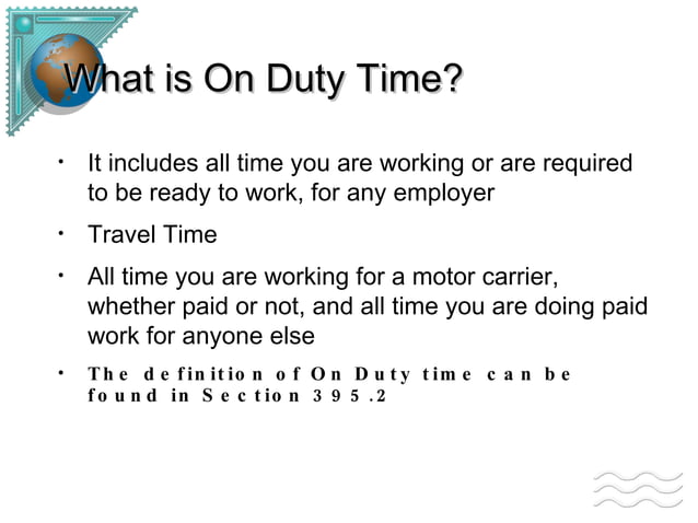 Hours of service regulations | PPT