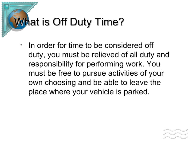 Hours of service regulations | PPT