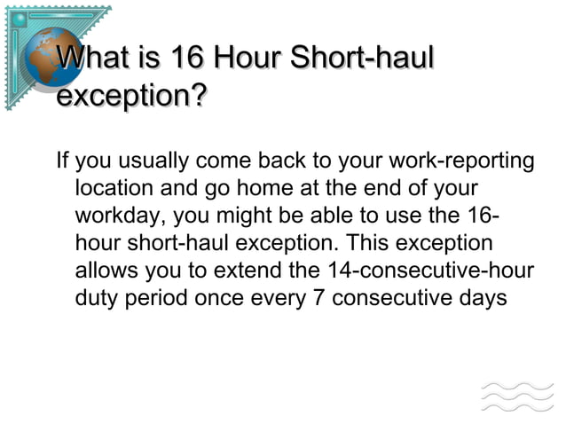 Hours of service regulations | PPT