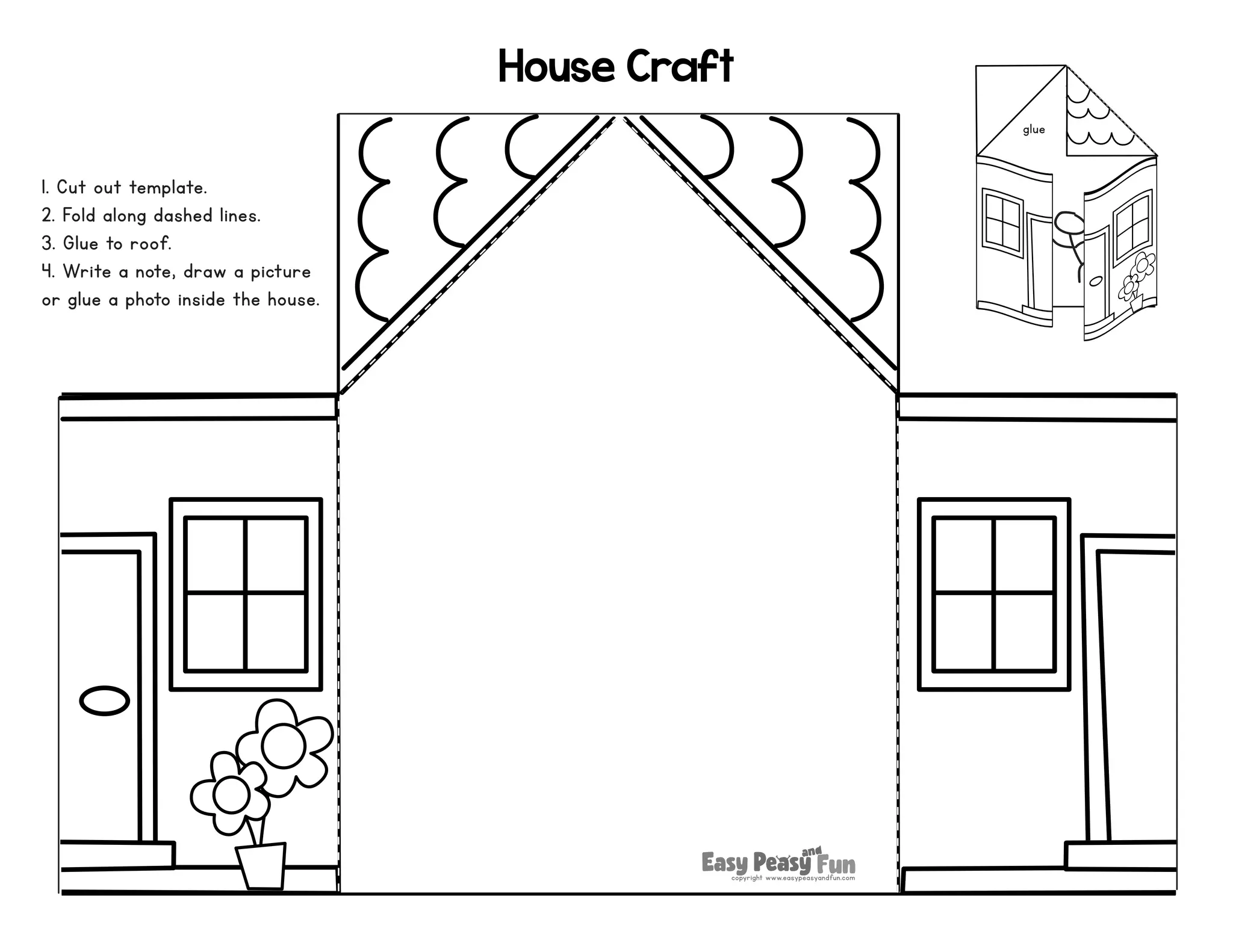 Simple House Template For Kids