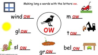 Parents Welcome to #Teaching the Two Sounds of #ow: the Long o and the ...