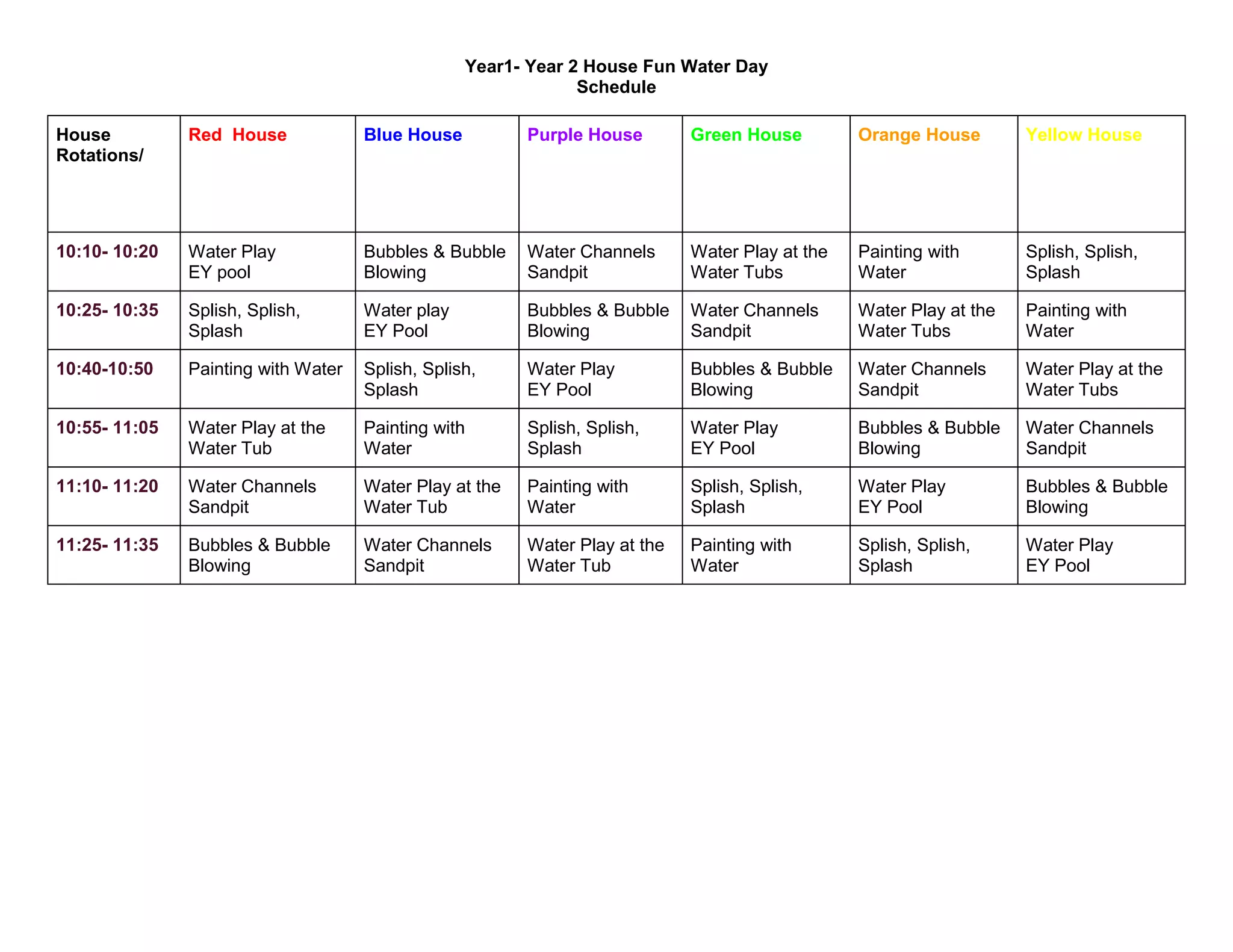 House fun day schedules | PPT
