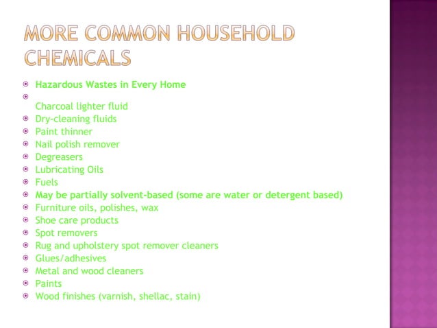 Household Chemicals | PPT | Indoor Environmental Quality | Home & Garden