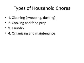Household_Chores_Presentation housework chores | PPTX