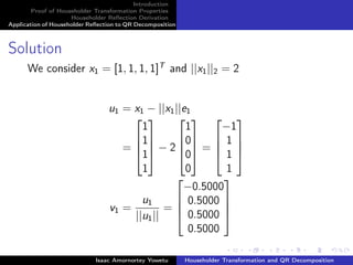 Householder transformation | Householder Reflection with QR ...