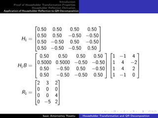 Householder transformation | Householder Reflection with QR ...