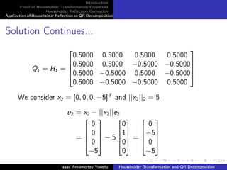 Householder transformation | Householder Reflection with QR ...