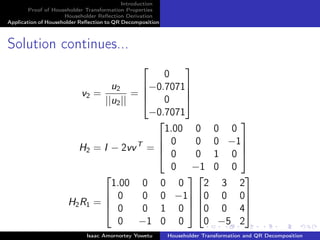 Householder transformation | Householder Reflection with QR ...