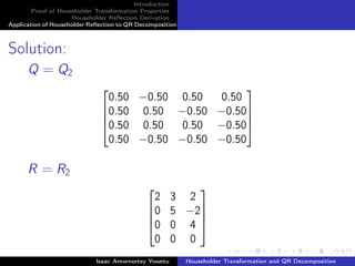 Householder transformation | Householder Reflection with QR ...