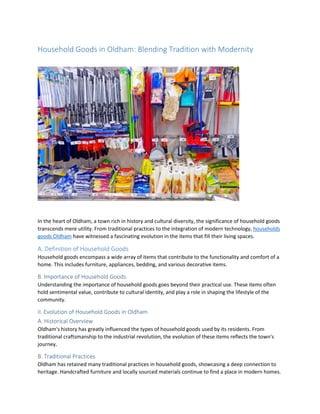 Household Goods in Oldham: Blending Tradition with Modernity | PDF