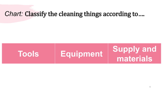 TYPES AND USES OF CLEANING TOOLS, EQUIPMENT, SUPPLIES AND MATERIALS.pptx