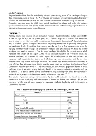 Household survey as a tool for training medical students in measuring ...