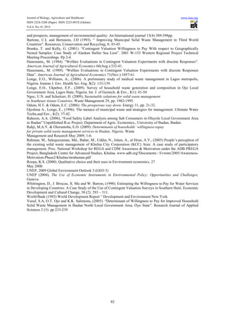 Household willingness to pay for improved solid waste management in akinyele local government ...