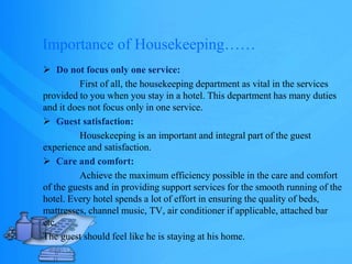 Housekeeping importance and function | PPTX