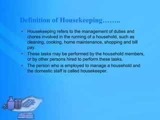 Housekeeping importance and function | PPTX