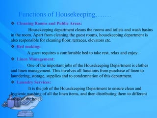 Housekeeping importance and function | PPTX