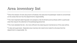 HOUSEKEEPING. FINAL YEAR SEM SIXTH FOR EASY UNDERSTANDING OF DEPARTMENT ...