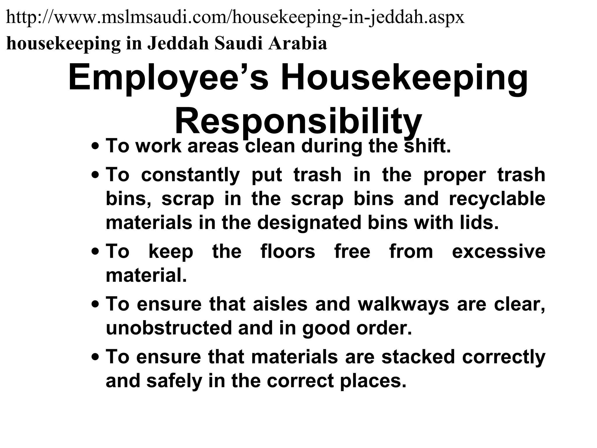Housekeeping in-jeddah-saudi-arabia | PPT