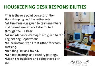 ananda in himalayas Housekeeping | PPT