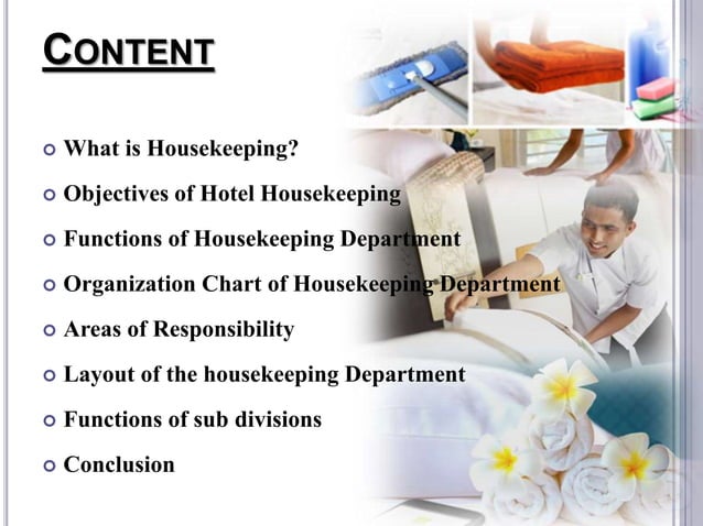 Housekeeping and its operation | PPTX | Home Appliances | Home & Garden