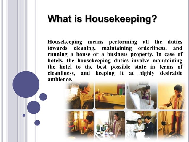Housekeeping and its operation | PPTX | Home Appliances | Home & Garden