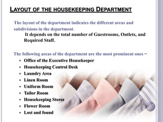 Housekeeping and its operation | PPTX