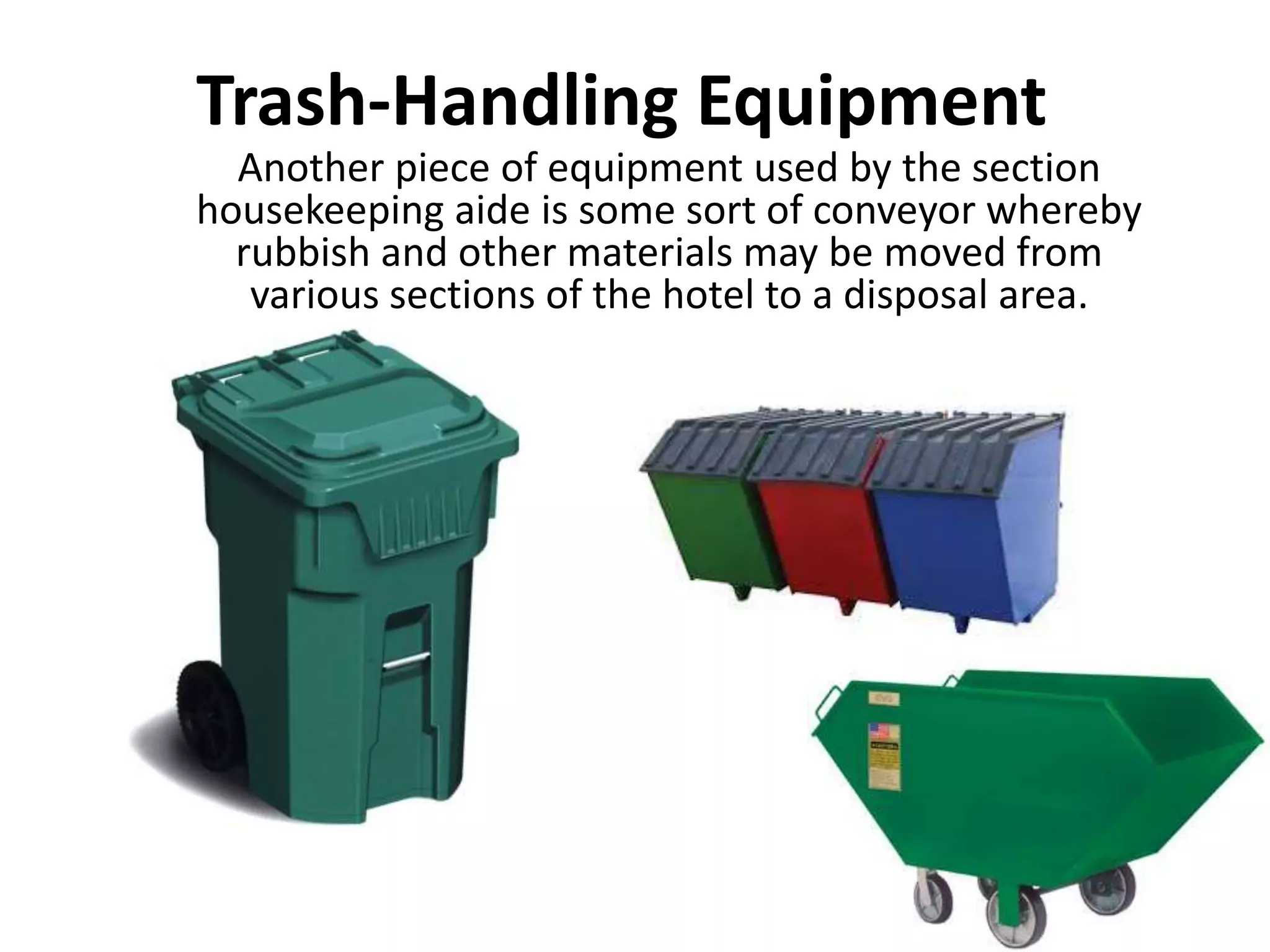 Housekeeping cleaning supplies, tools and equipments | PPTX