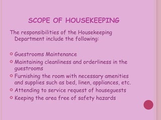 Housekeeping department | PPT