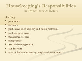 Housekeeping department of hotel | PPT