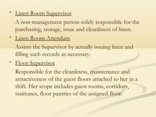 Housekeeping department of hotel | PPT