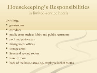 Housekeepingdepartmentofhotel analyn files | PPT