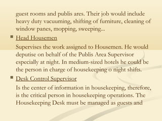 Housekeepingdepartmentofhotel analyn files | PPT