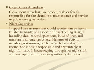 Housekeepingdepartmentofhotel analyn files | PPT