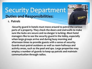 Housekeeping, engineering and security department | PPTX