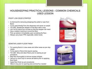 Cruise ship housekeeping chemicals knowledge | PPTX