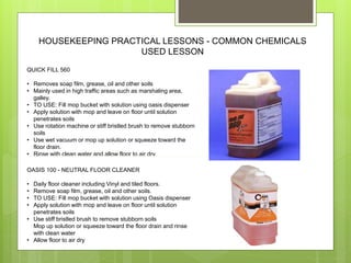 Cruise ship housekeeping chemicals knowledge | PPTX