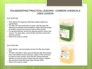 Cruise ship housekeeping chemicals knowledge | PPTX