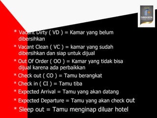 Housekeeping Introduction pembelajaran dasar perhotelan | PPT