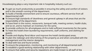 Housekeeping department operation introduction | PPTX