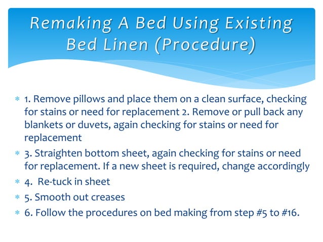 HOUSEKEEPING make bed.pptx | Interior Decorating | Home & Garden