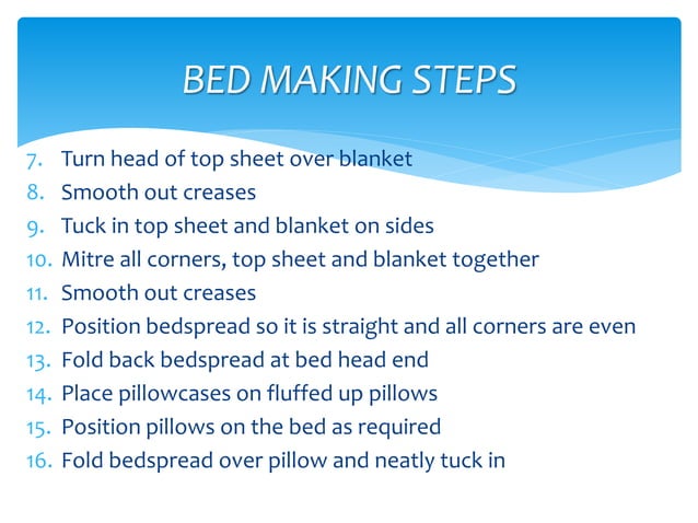 HOUSEKEEPING make bed.pptx | Interior Decorating | Home & Garden