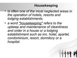 Housekeeping management | PPT