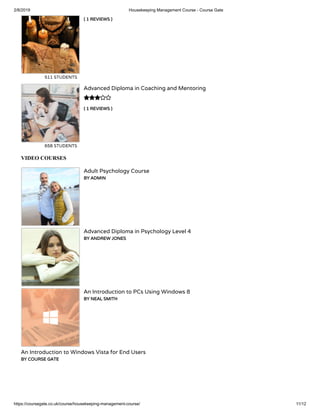 Housekeeping Management Course - Course Gate | PDF
