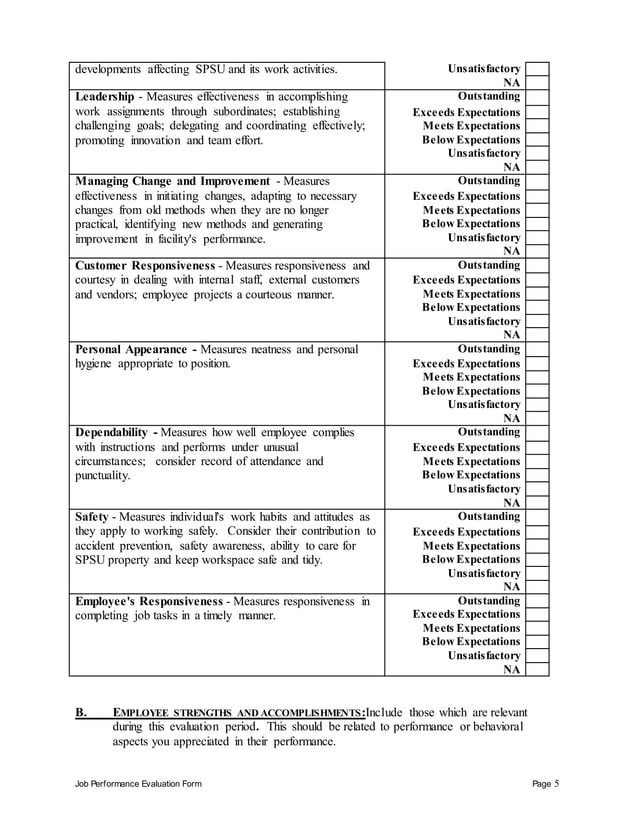 Housekeeping manager performance appraisal | DOCX