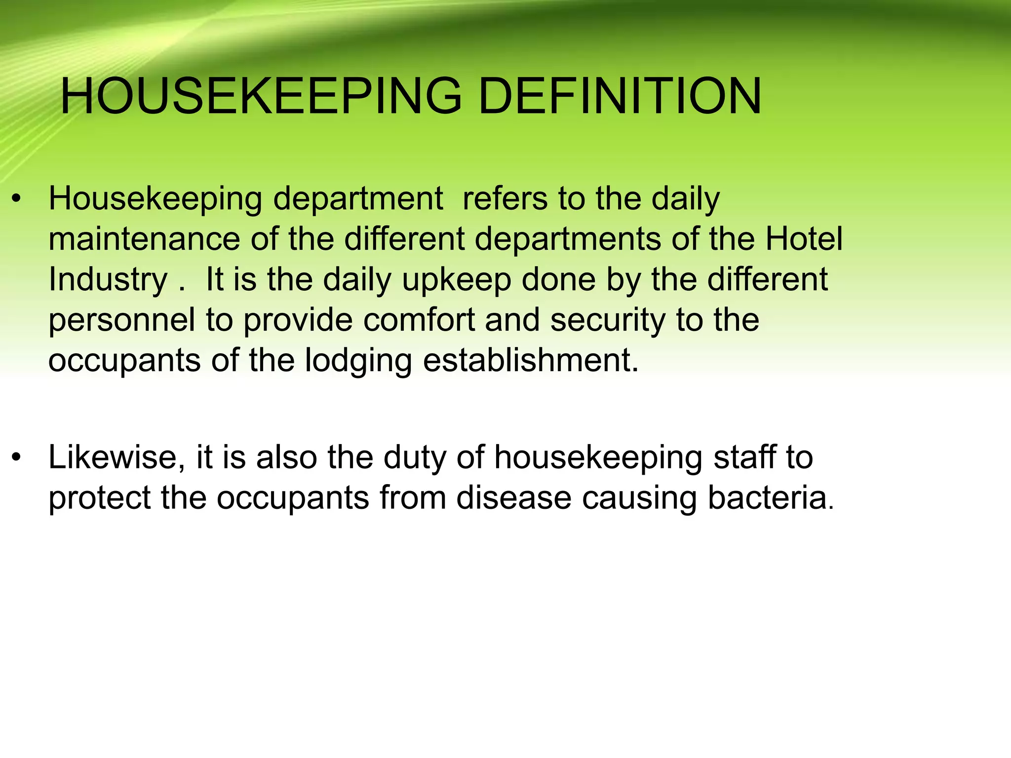Housekeeping nc ii | PPT