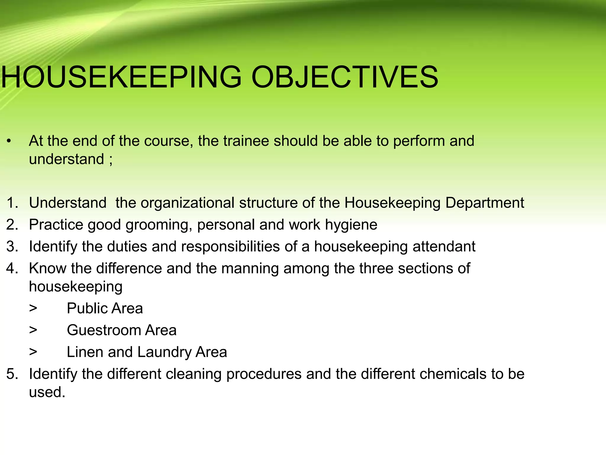 Housekeeping nc ii | PPT