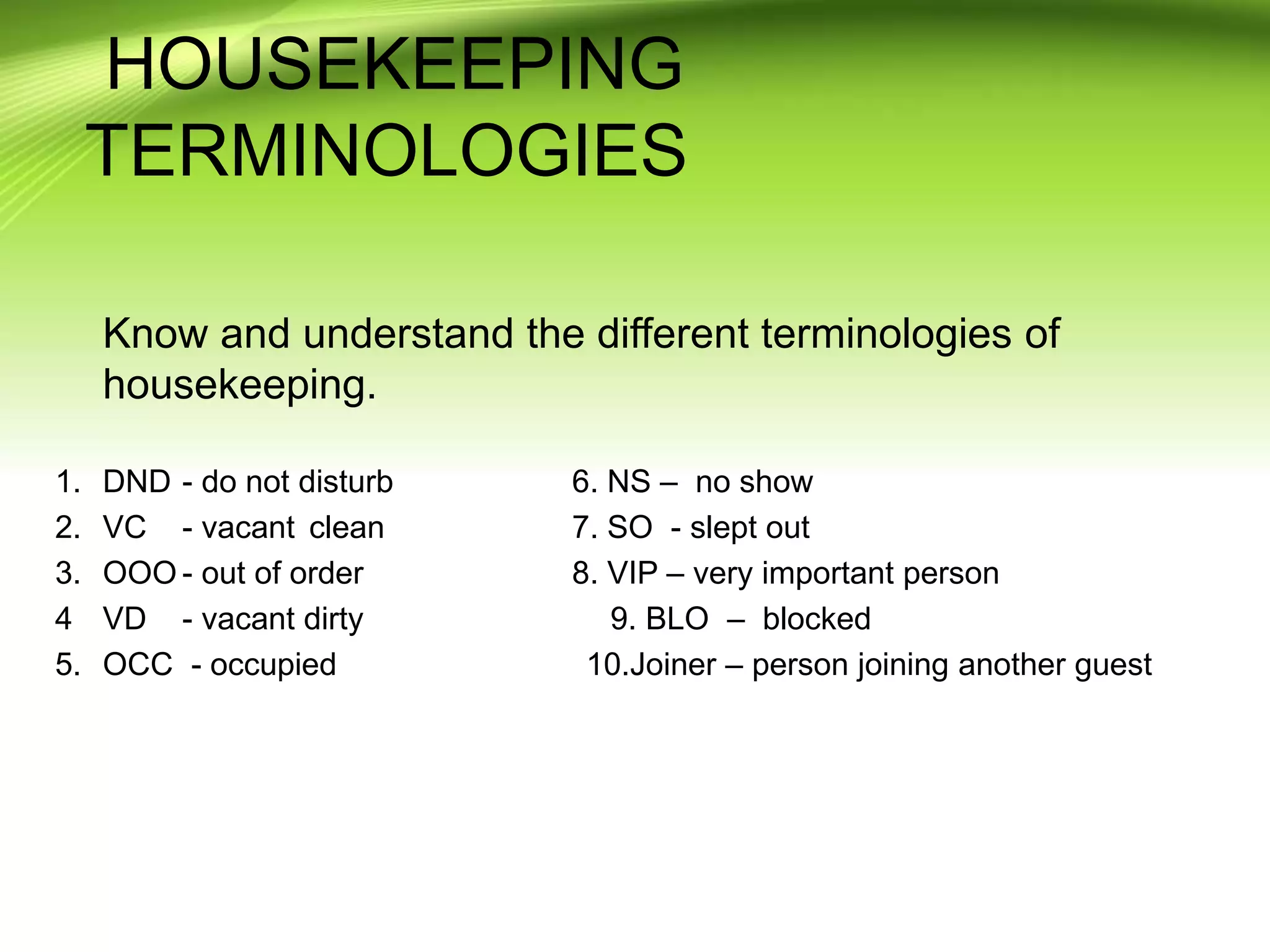 Housekeeping nc ii | PPT