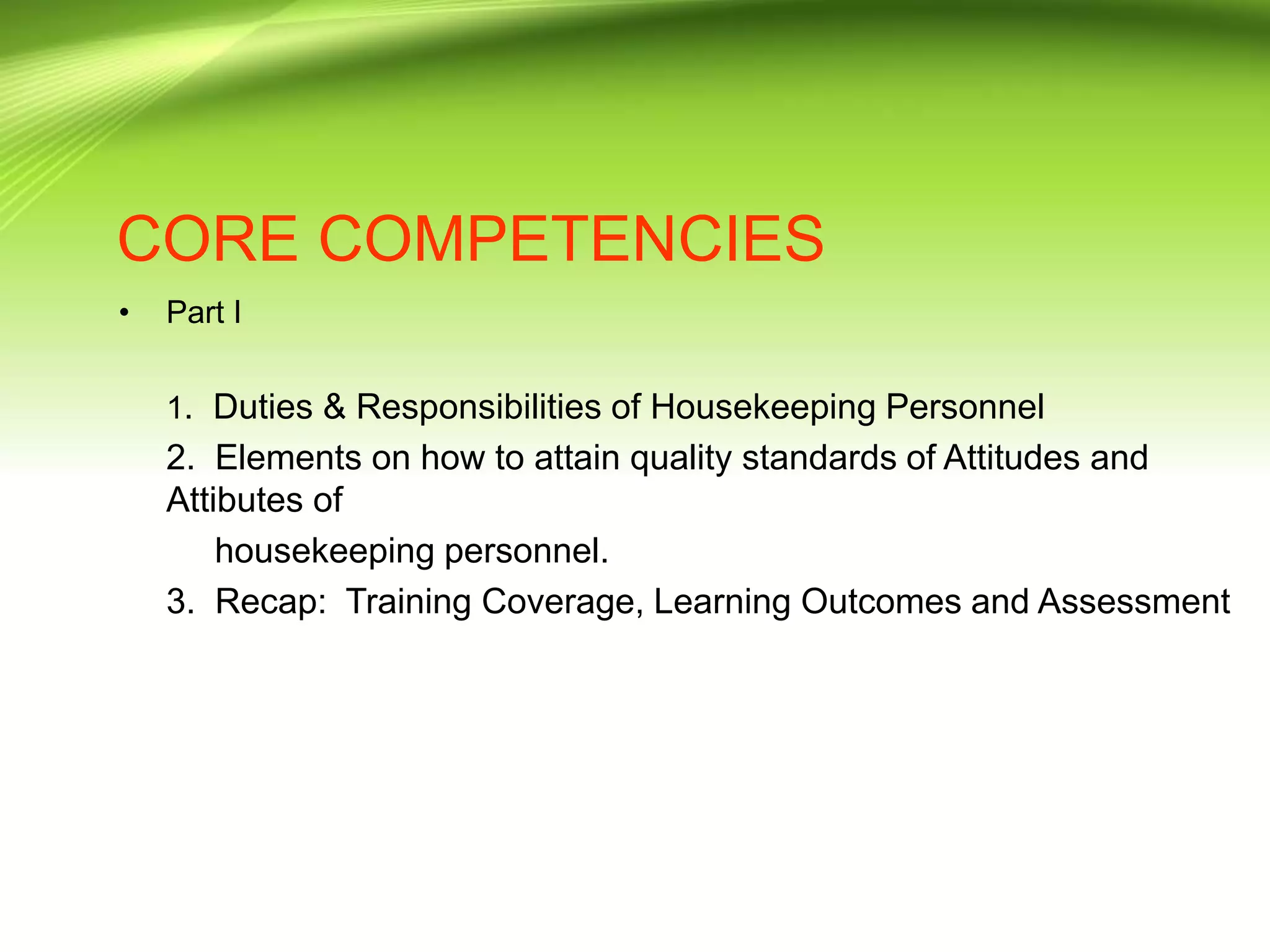 Housekeeping nc ii | PPT